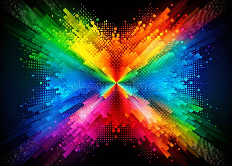 Dynamic Abstract Pixel Rainbow Background Vibrant Colors and Digital ...