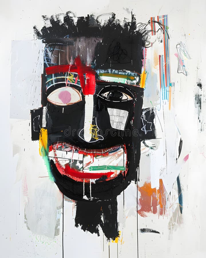 Abstract Expressionist Portrait with Vibrant Colors Stock Image - Image ...