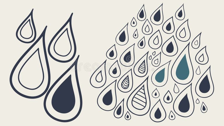 Dynamic Abstract Rain Drops Falling Water Design Vector, Vector Design ...
