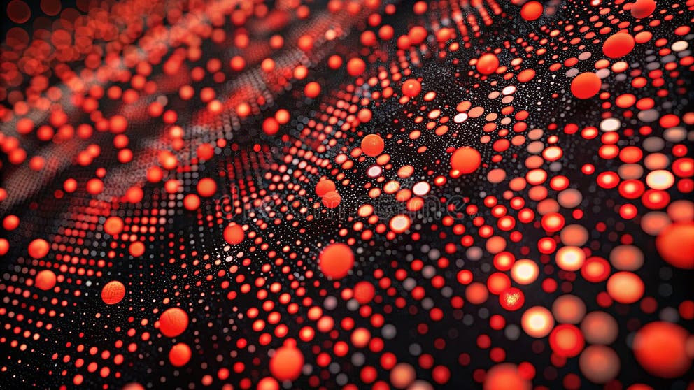 Dynamic Abstract Red Dot Pattern on Black Background Modern Geometric Design for Wallpaper Art ...