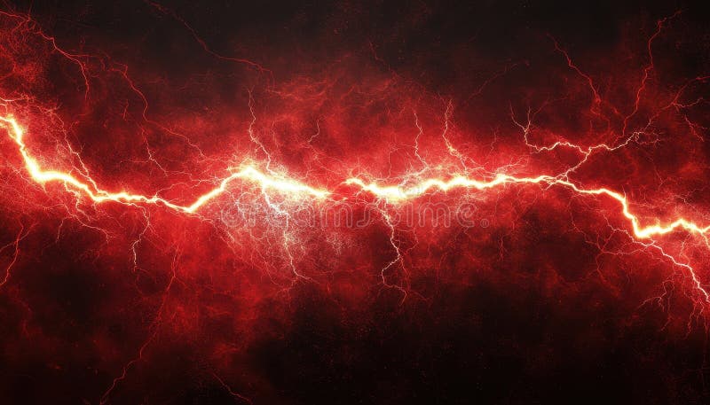 Dynamic Abstract Red Lightning Cloud Background Creating an Energetic ...