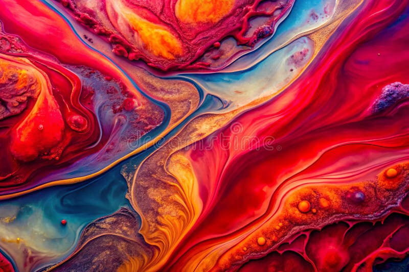 Dynamic Abstract Red Liquid Texture Background Intriguing Swirls and ...