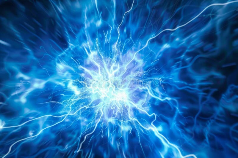 A Dynamic Abstract Representation of a Blue Lightning Bolt, Illustrate ...