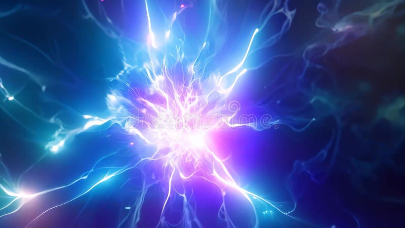 A Dynamic Abstract Representation of a Blue Lightning Bolt, Illustrate ...