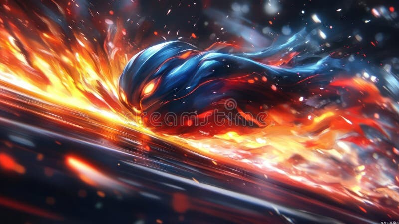 A Dynamic Abstract Representation of Fire and Energy, Blending Colors ...