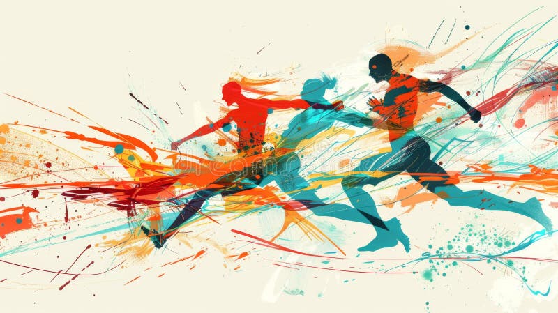 Dynamic Abstract Representation of Sprinters Racing, Conveyed through a ...