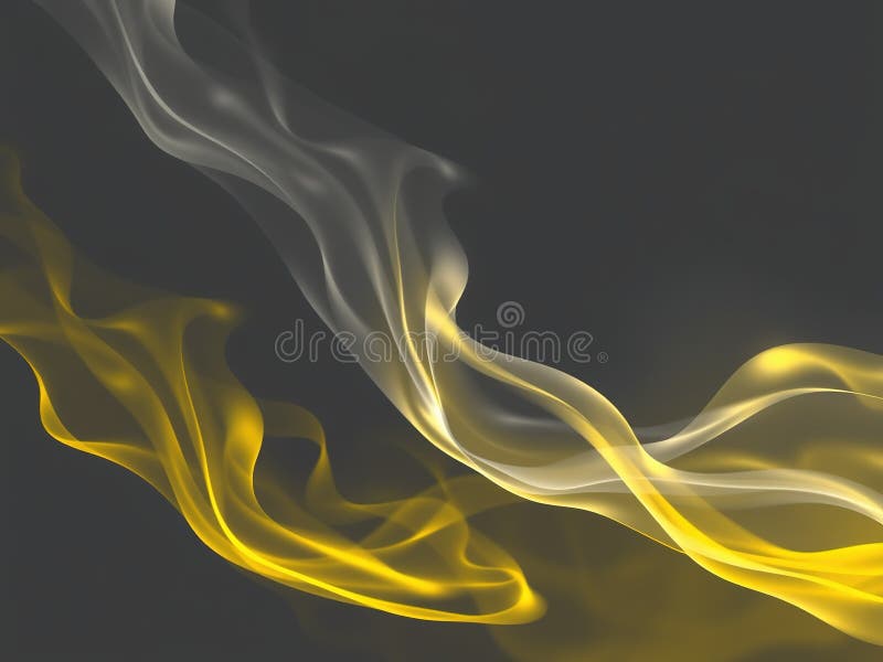 Dynamic Abstract Smoke Sheet a Stormy Gray and Electric Yellow Visual ...