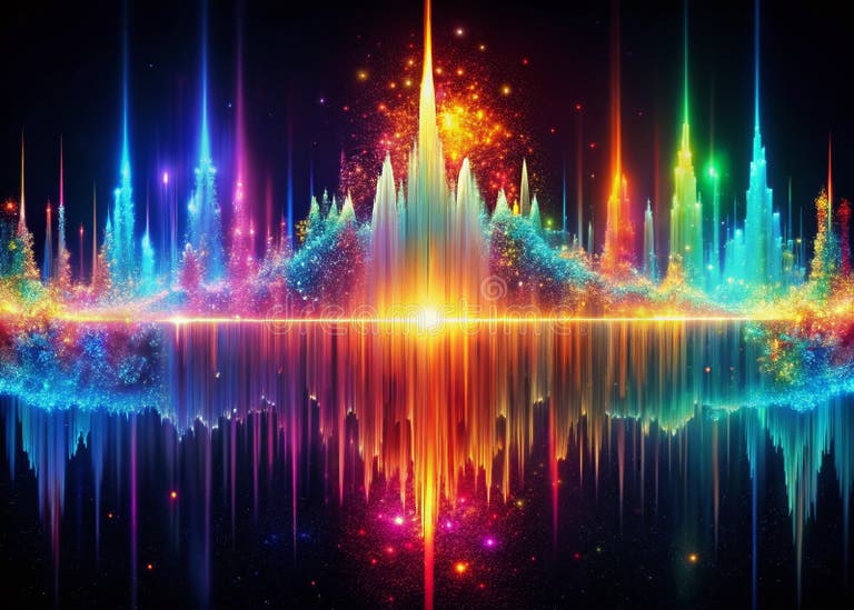 Dynamic Abstract Sound Wave Art Vibrant Energy and Deep Focus Visual ...