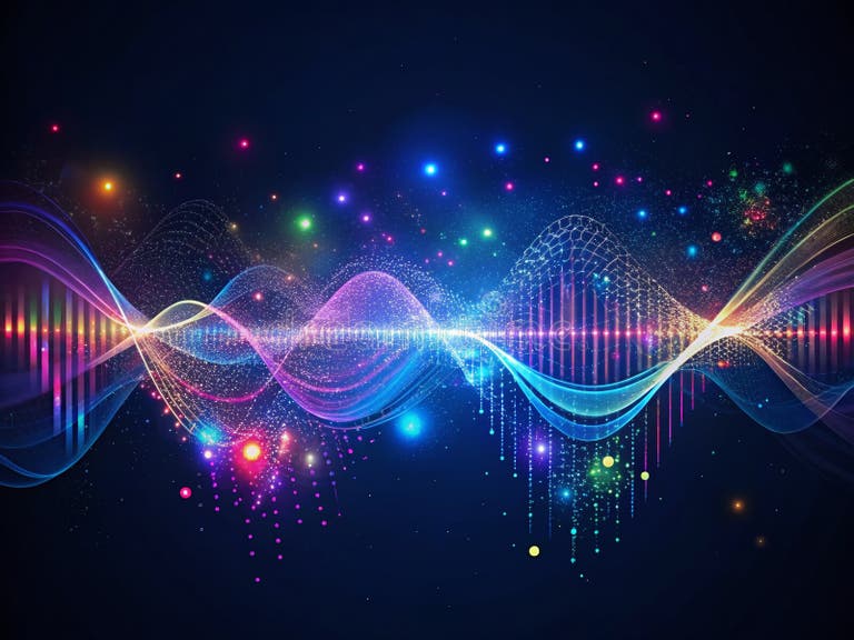 Dynamic Abstract Sound Wave Visualization a Colorful Digital Art ...