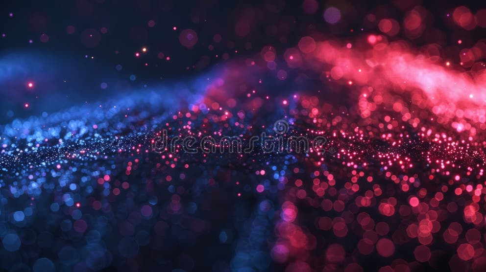 Dynamic Abstract Sparkle Background: Red and Blue Particle Flow, Modern ...