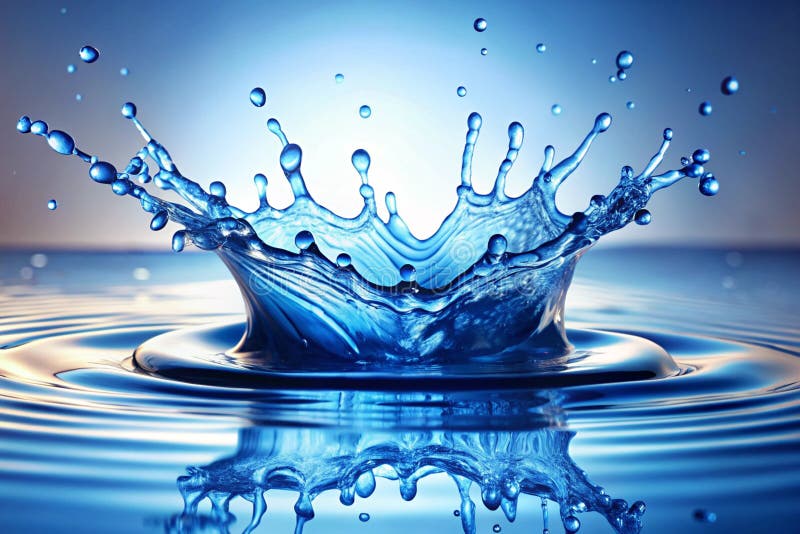 The Abstract Blue Water Splash Background Stock Illustration ...