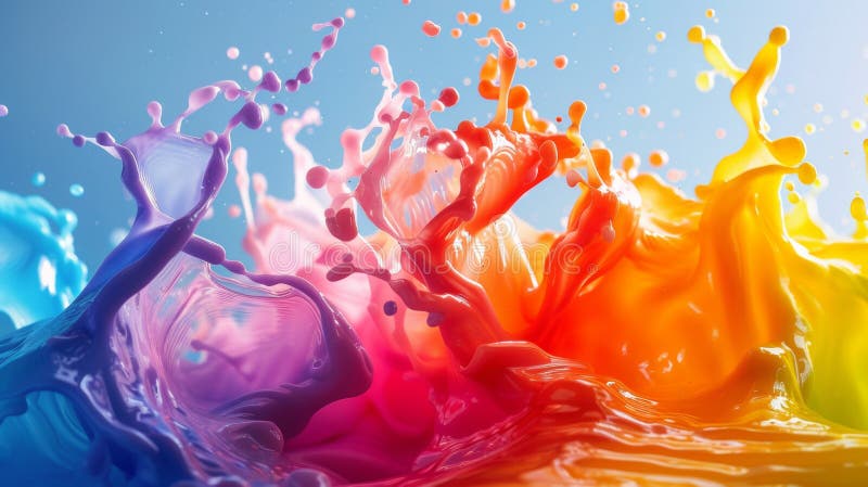Dynamic Explosion of Vibrant Color Splash, Expressing Energy and ...