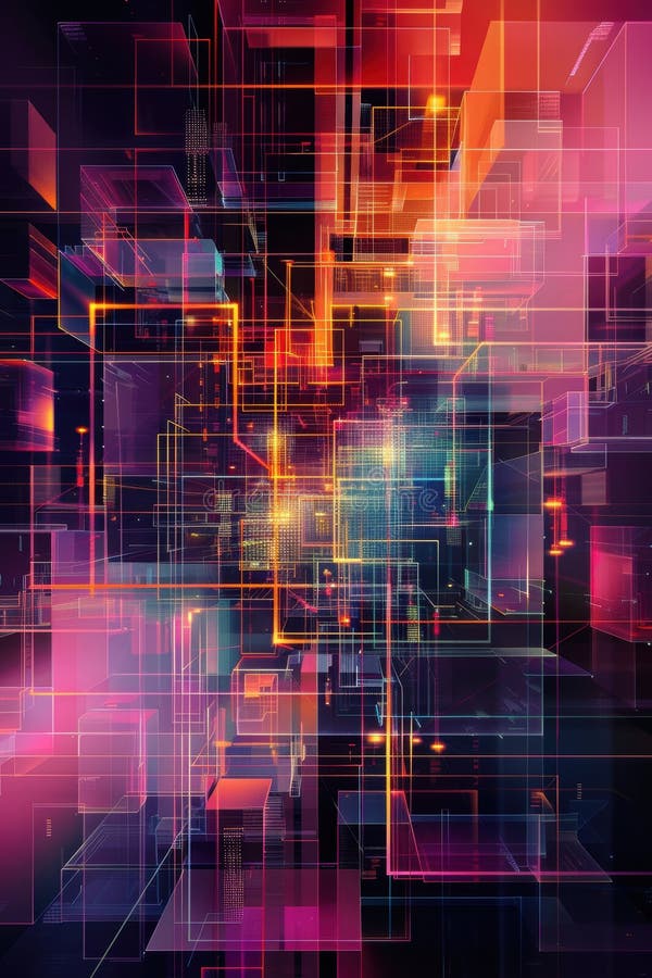 Vibrant Abstract Tech Background with Holographic Colors for Innovative ...