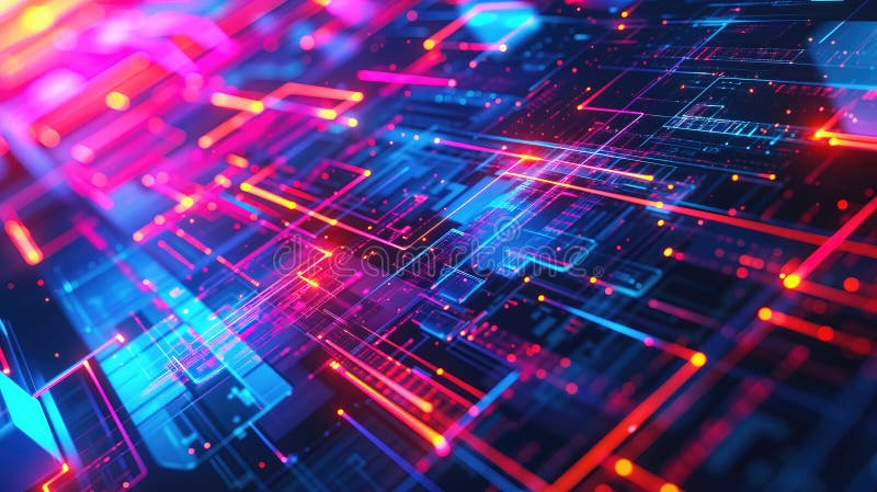 Dynamic Abstract Technology Background Illustration Stock Illustration ...