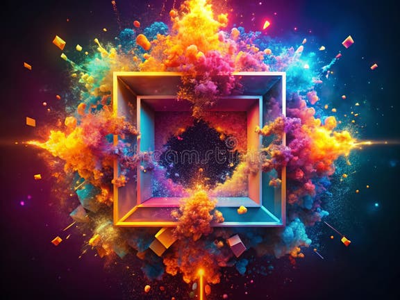 Dynamic Abstract TimeLapse of a Square Exploding Stunning Motion Graphics Animation for Design ...