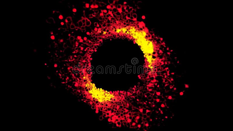Dynamic Abstract Visualization of Red and Yellow Luminous Particles ...