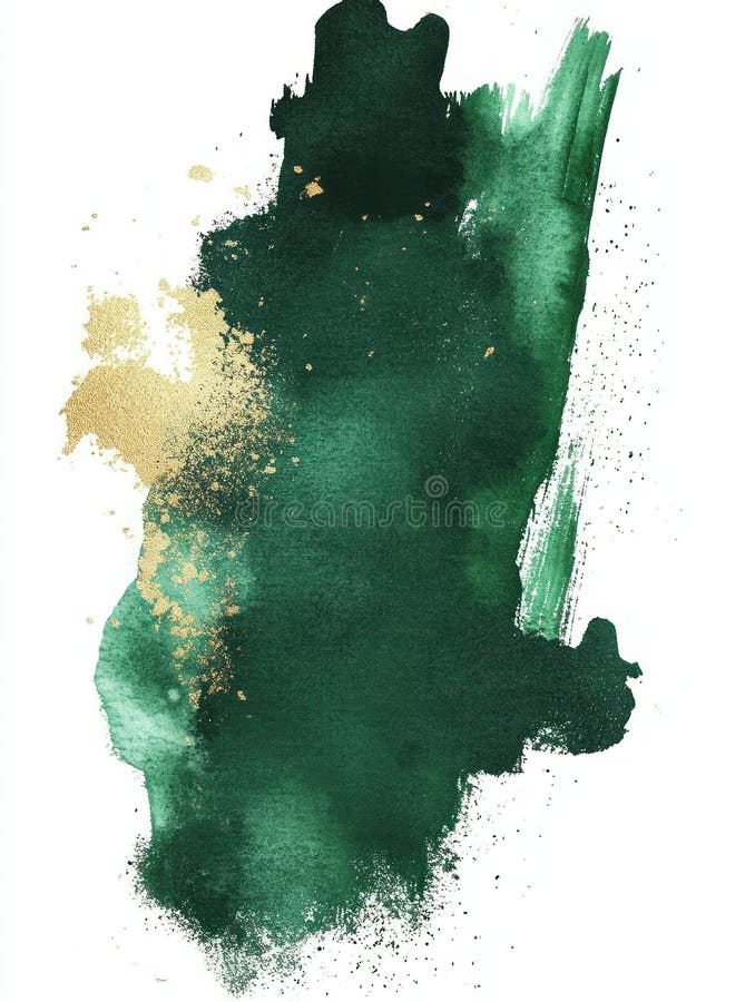 Dynamic Abstract Watercolor Splash in Bold Emerald for Artistic Design ...
