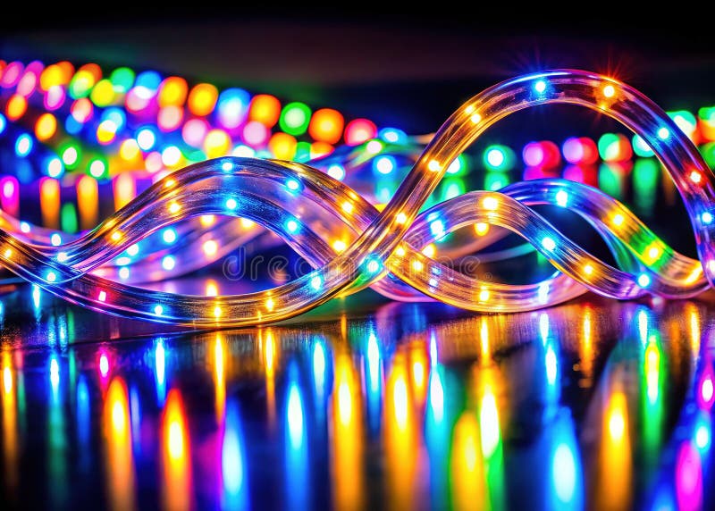 Dynamic Abstract Wave LED Light Design Colorful Neon Glowing Effect on ...
