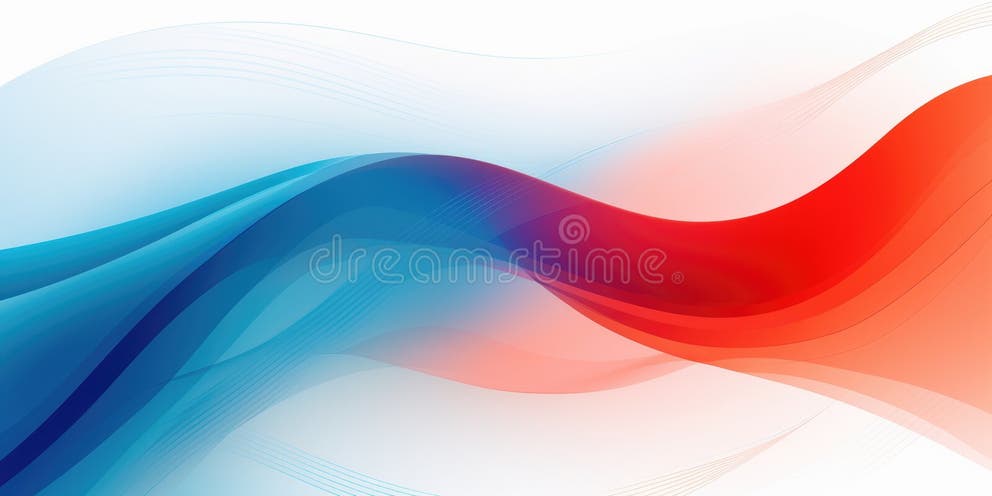Dynamic Abstract Wave Pattern with Blue and Red Gradient Curves Stock ...