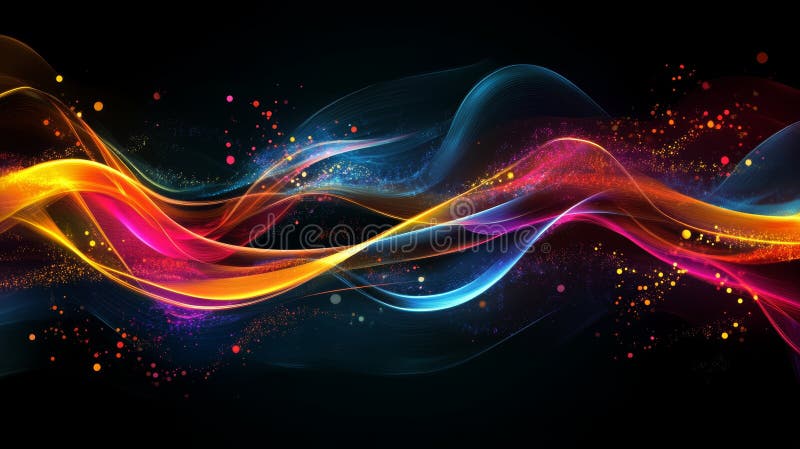 Dynamic Abstract Wave of Vibrant Colors and Motion in a Creative Art ...