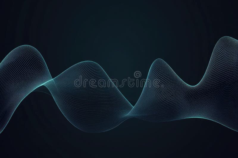 Dynamic Abstract Waveform on Dark Background Highlighting Digital Flow ...
