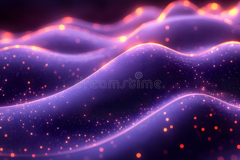 Abstract Glowing Waveforms in Purple and Orange - Futuristic Digital ...