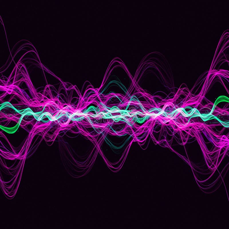 Dynamic, Abstract Waveforms in Vibrant Magenta and Cyan Intertwine ...