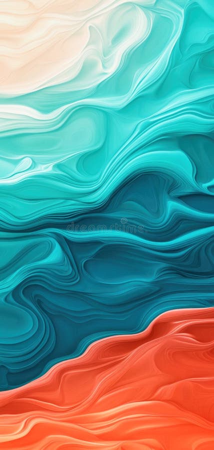 Dynamic Abstract Waves with Turquoise To Coral Gradient for a Vibrant ...