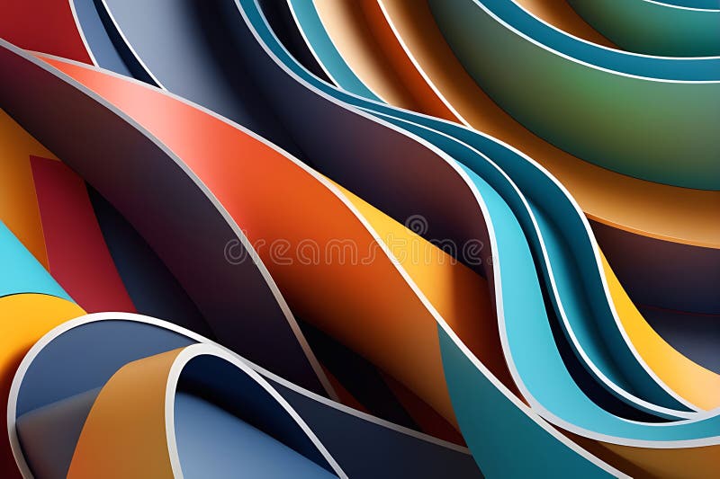 Dynamic Abstraction: 3D Background with Geometric Shapes Twisting and Overlapping in a Non ...