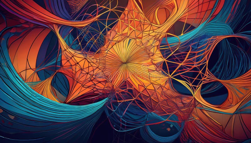 Dynamic Abstraction Intricate Lines and Shapes Form a Mesmerizing, Vibrant Visual Symphony ...
