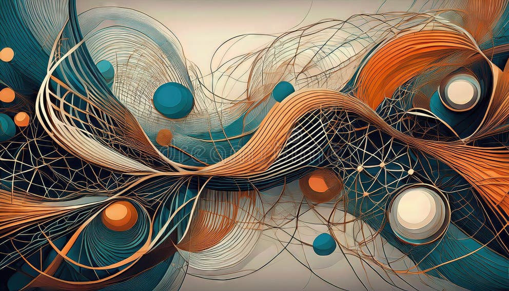 Dynamic Abstraction Intricate Network of Lines and Shapes in a Mesmerizing Visual Symphony of ...