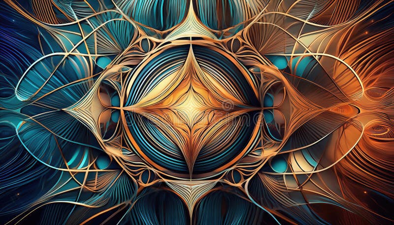 Dynamic Abstraction Swirling Lines and Shapes in a Vibrant Palette of ...