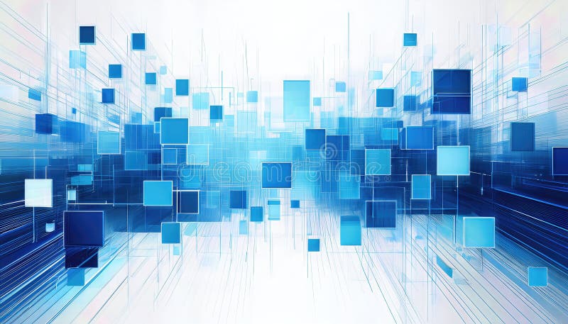 Dynamic Abstraction Vibrant Blue Geometry on a White Canvas Modern ...