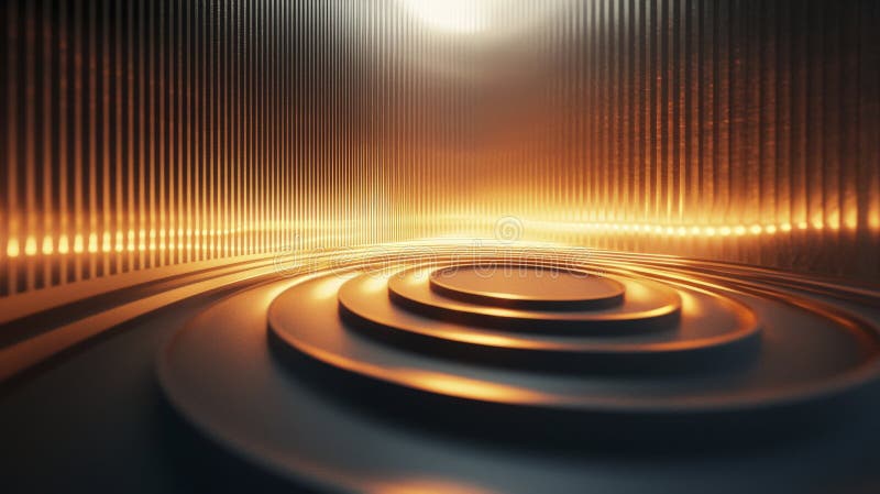 Dynamic Acoustic Chamber Smooth Glowing Waves in Modern Design ...
