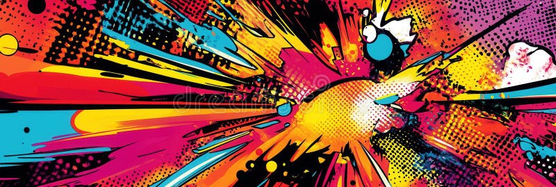 Dynamic Action Backdrop Featuring Vibrant Comic Book-style Elements ...