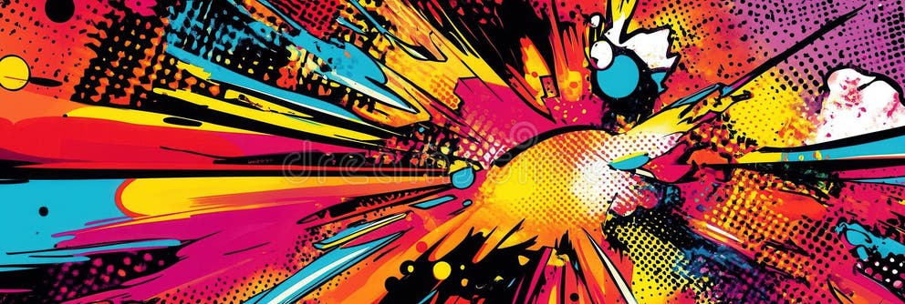 Dynamic Action Backdrop Featuring Vibrant Comic Book-style Elements ...