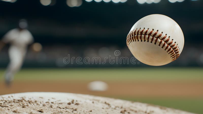 Dynamic Action Shot of a Baseball Flying through the Air during a ...