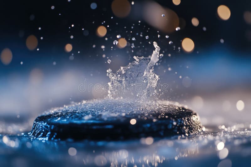Dynamic Action Shot of Puck on Ice Surface. Stock Illustration ...