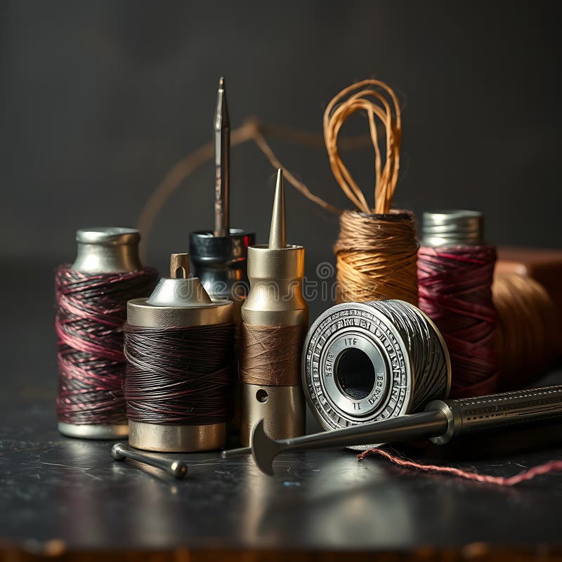 A Dynamic Action Shot of a Threading Tool Cutting into a Piece of Metal ...