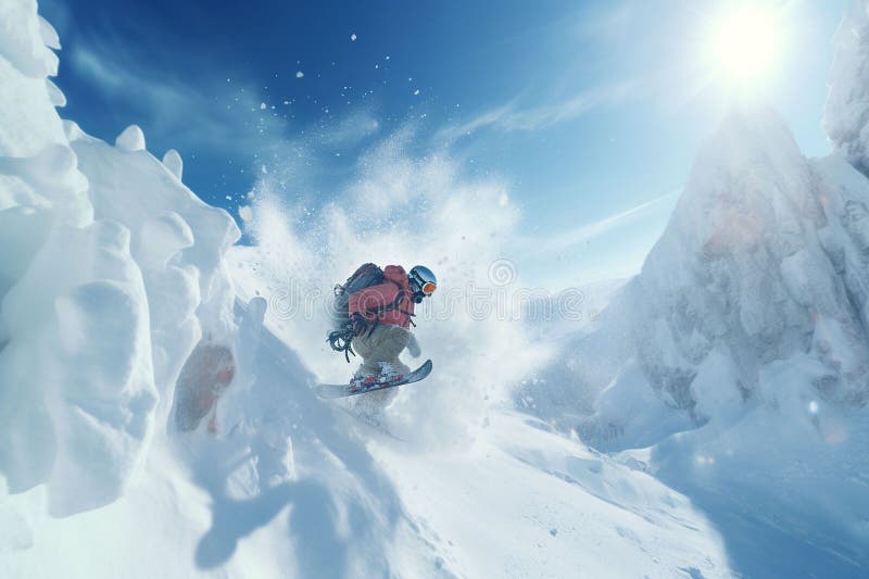 Dynamic Action Shots of Winter Extreme Sports Stock Illustration ...