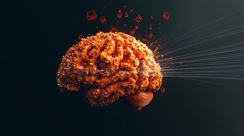 Dynamic ADHD Brain Illustration Digital Space Animation Abstract ...