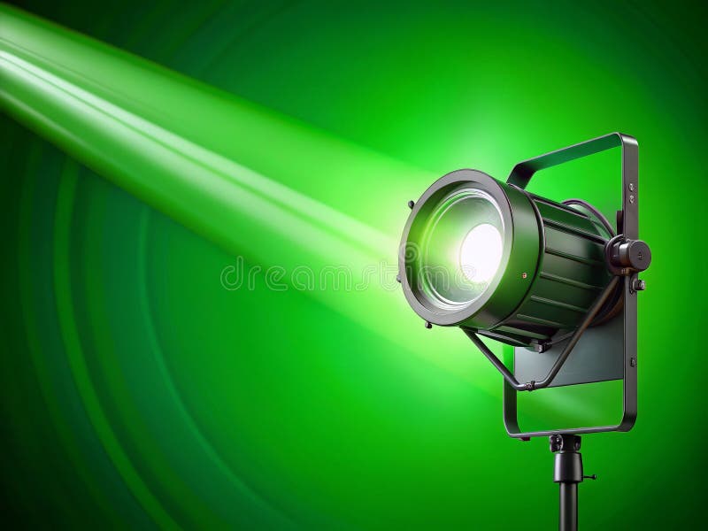 Dynamic Aerial Searchlight Beam on Green Screen Perfect for Cinematic ...