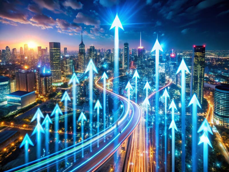 Dynamic Aerial View Charting Data Growth and Business Success with ...