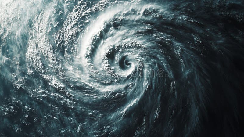 A Dynamic Aerial View of a Powerful Cyclone with a Spiraling Vortex ...
