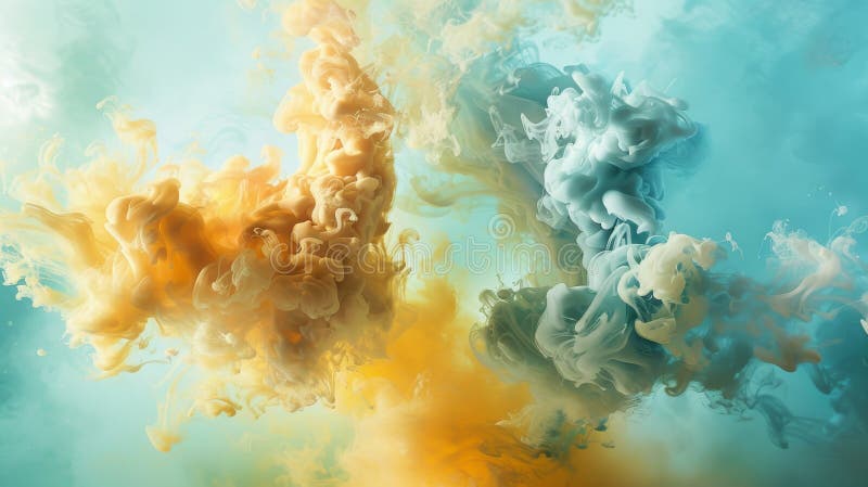 Dynamic Aesthetic Cloud Visual in Sage, Gold, Tan, Yellow, and Blue for ...