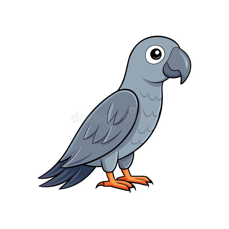 Dynamic African Grey Parrot Bird Art Design Stock Illustration ...