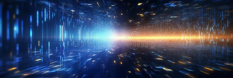 Dynamic AI Data Flow Background with Streams of Light Stock Photo ...