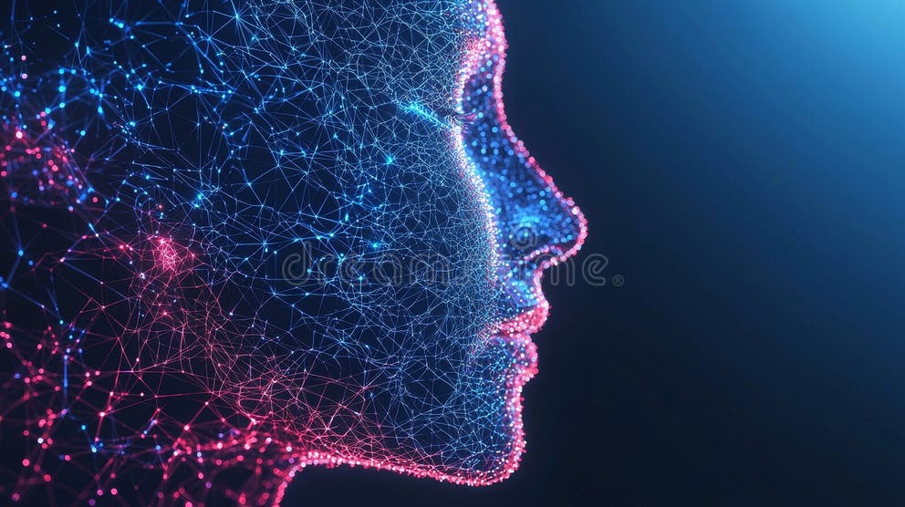 Dynamic AI Network Creating Visual Representations Stock Illustration - Illustration of network ...