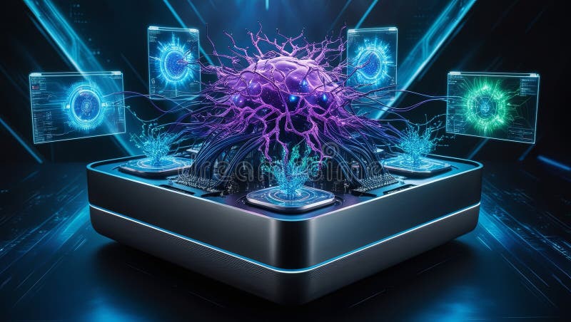 Dynamic AI Neural Network Concept for Corporate Presentations Stock ...