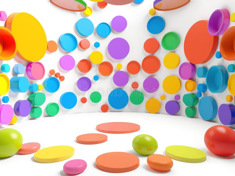 Dynamic AIGenerated 3D Circular Room a Vibrant Abstract Background with ...